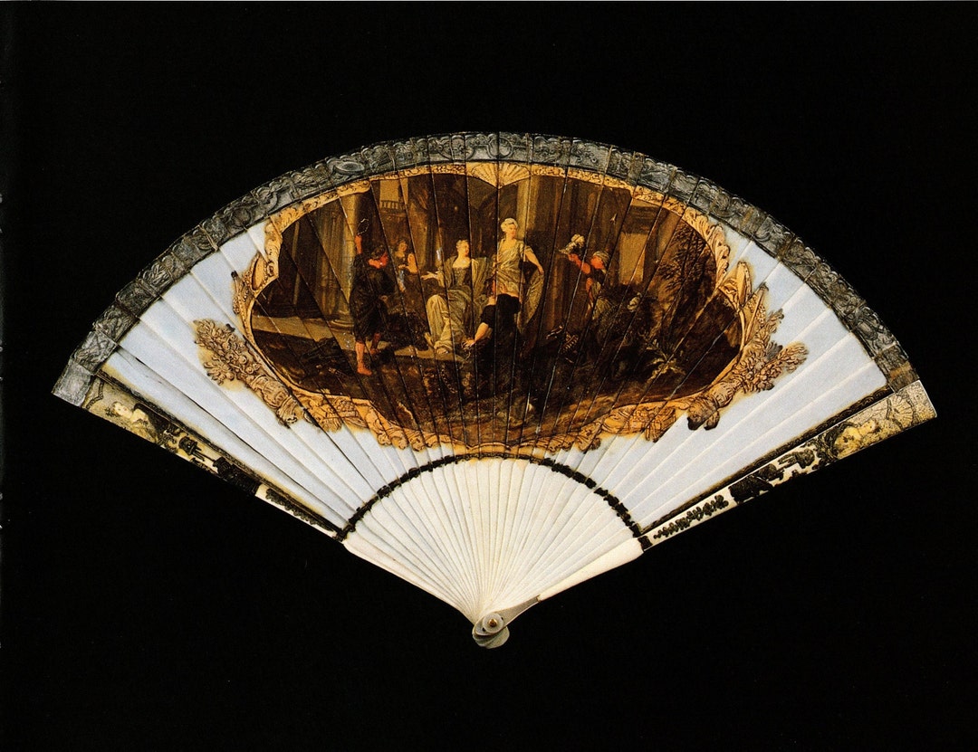 PRINT ONLY - Antique Decorative Hand-held Fan – Literary Themes - Gift ...