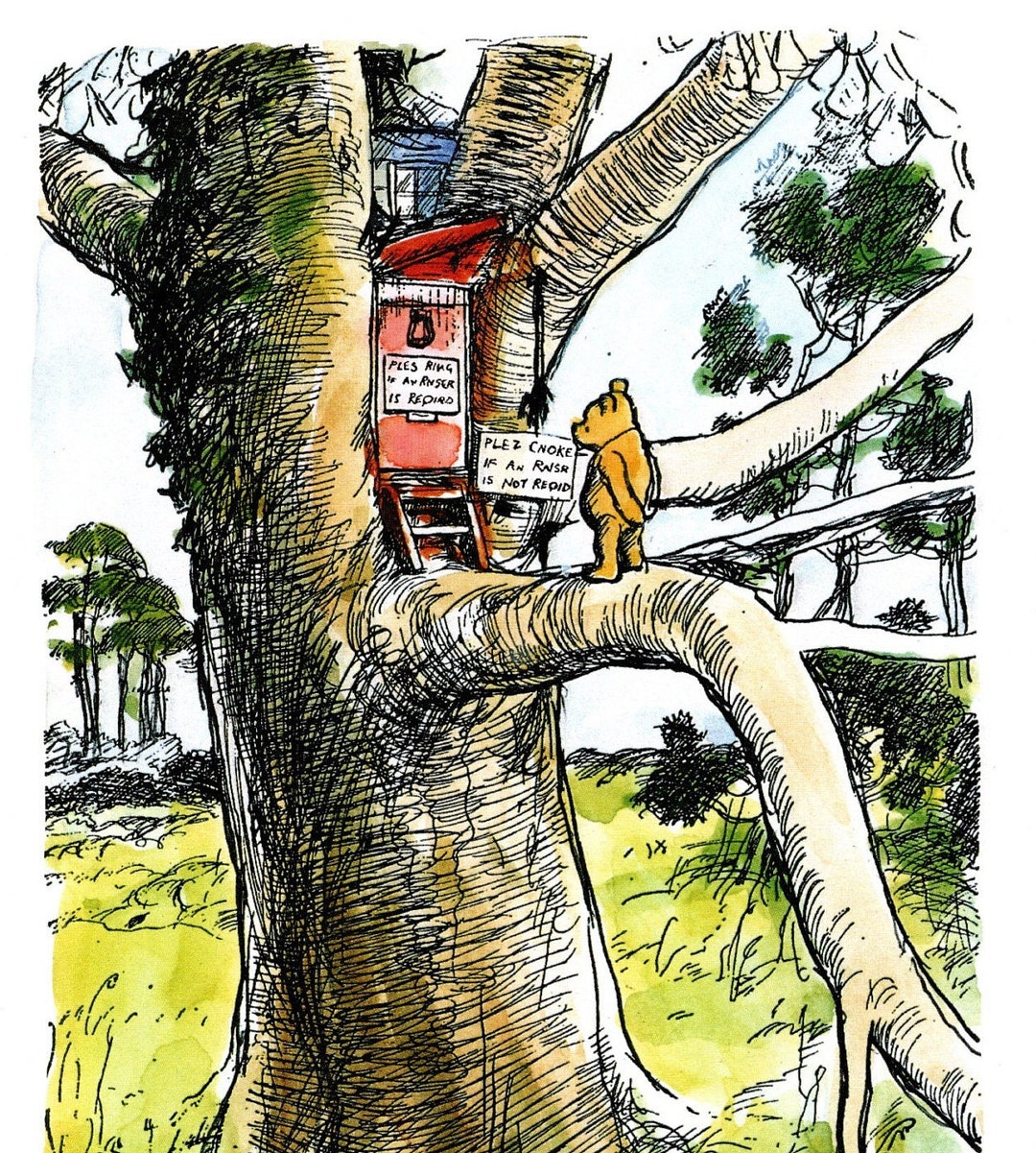 Winnie the Pooh Poster Original Vintage 1993 Baby Shower Nursery ...