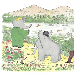 Babar the Elephant Book Print: Vintage Children's Nursery Art - Etsy