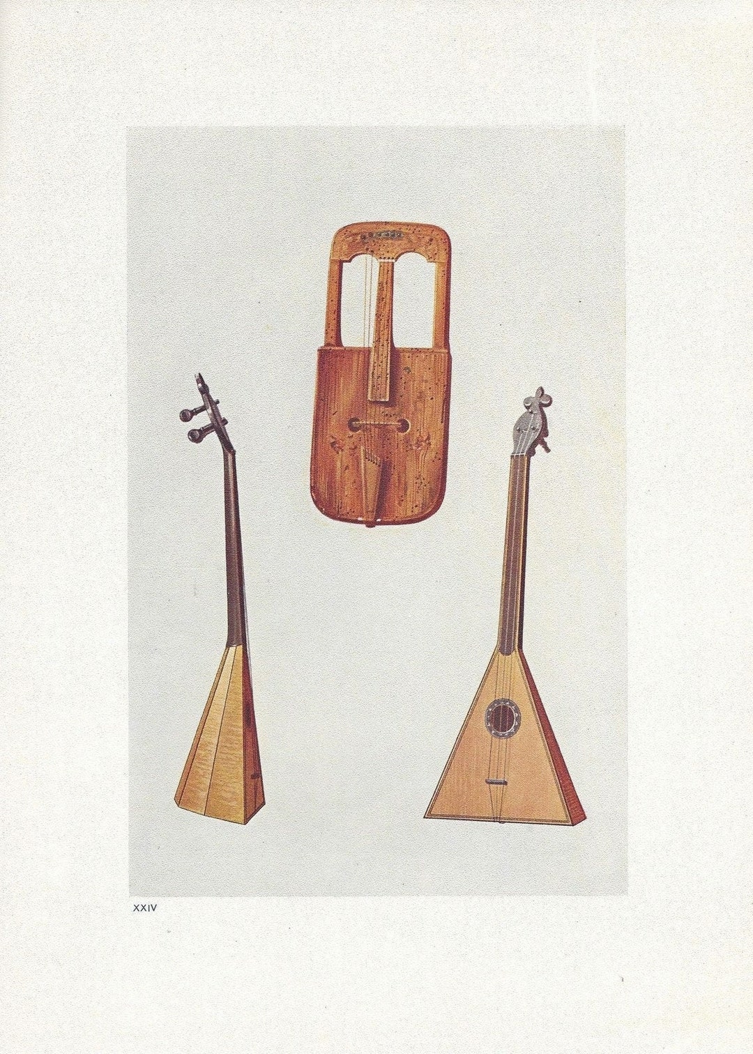1921 Original Antique WELSH CRWTH and Russian BALALAIKA Print From ...
