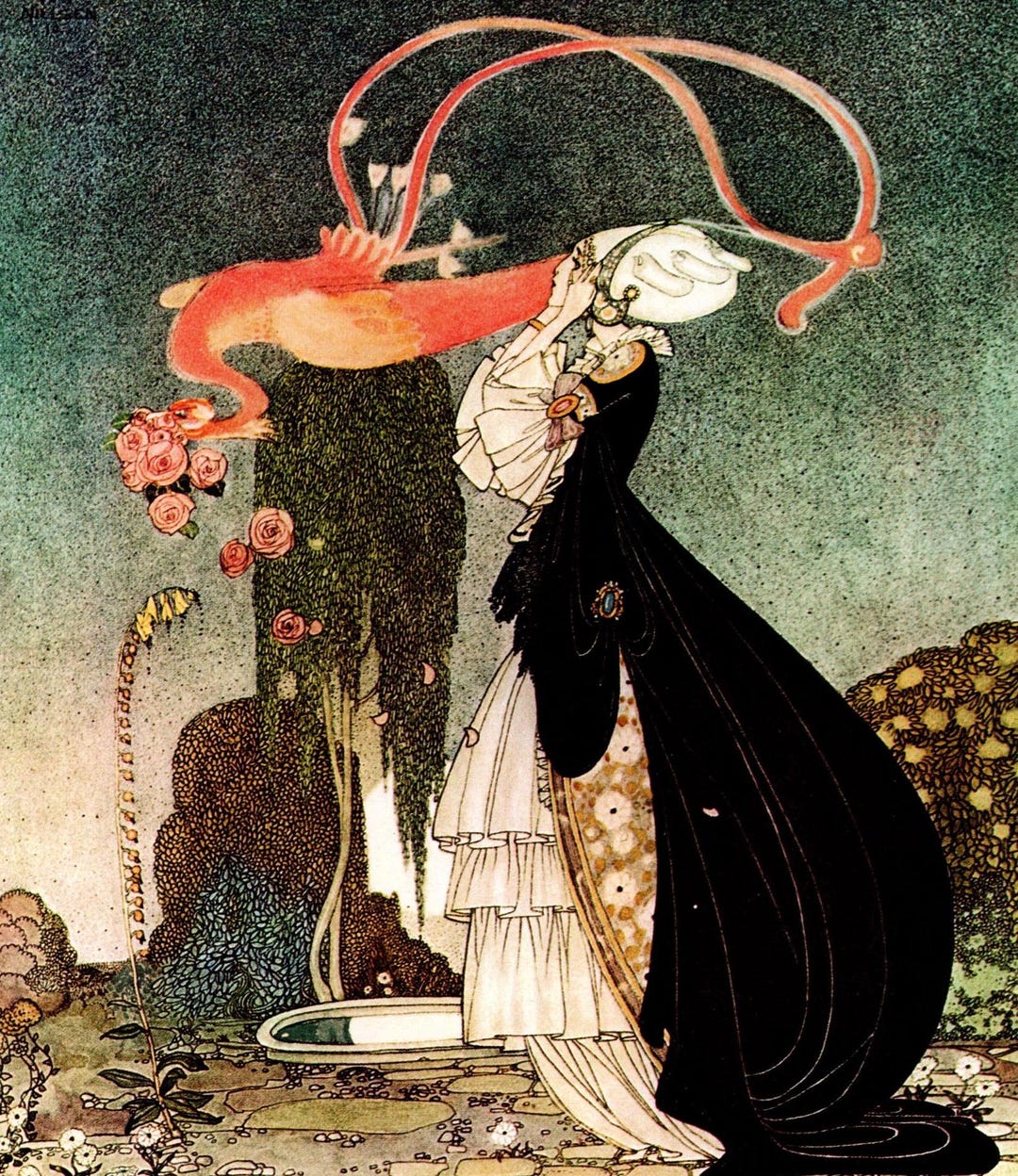 Kay Nielsen Art Nouveau Print: in Powder and Crinoline, 1975 Fairy Tale ...