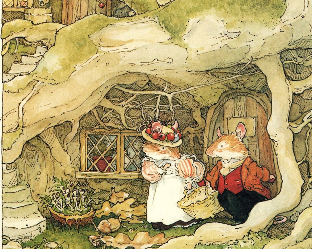 Jill Barklem BRAMBLY HEDGE Original Vintage Print 1999 Cute Mice ...