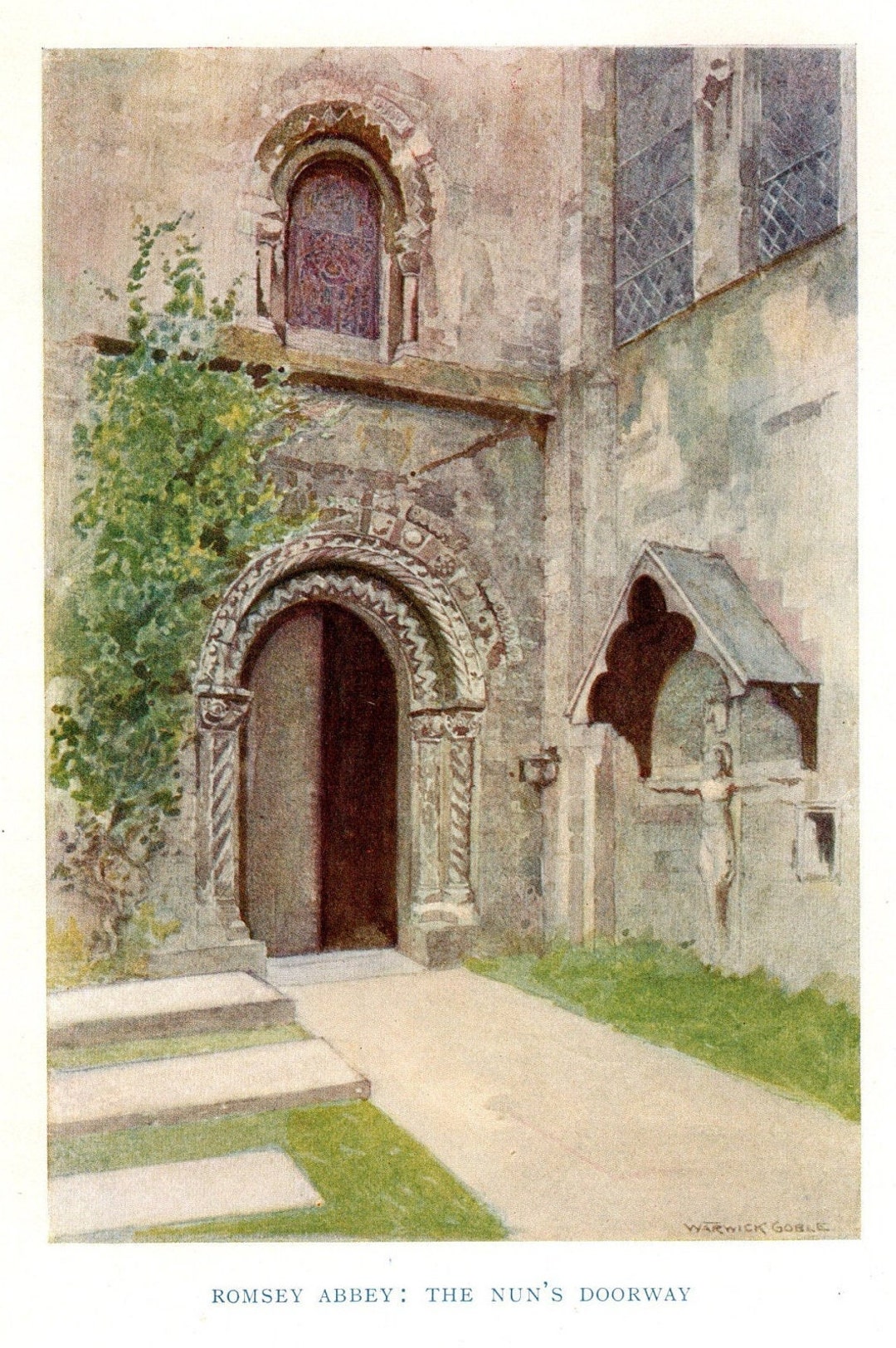 Warwick Goble Romsey Abbey Print – Antique Abbeys of England Art - Etsy
