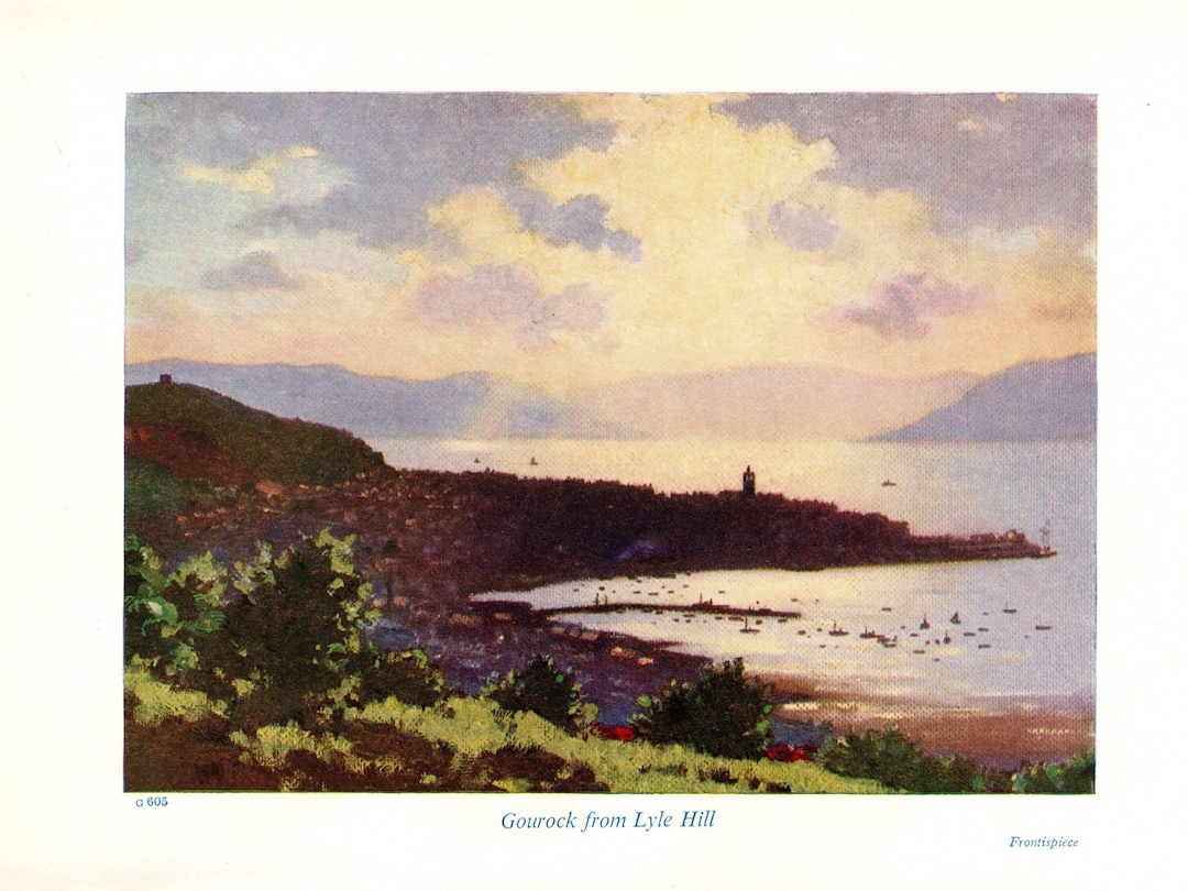 1920 the Firth of Clyde, Scotland, Gourock From Lyle Hill Original ...