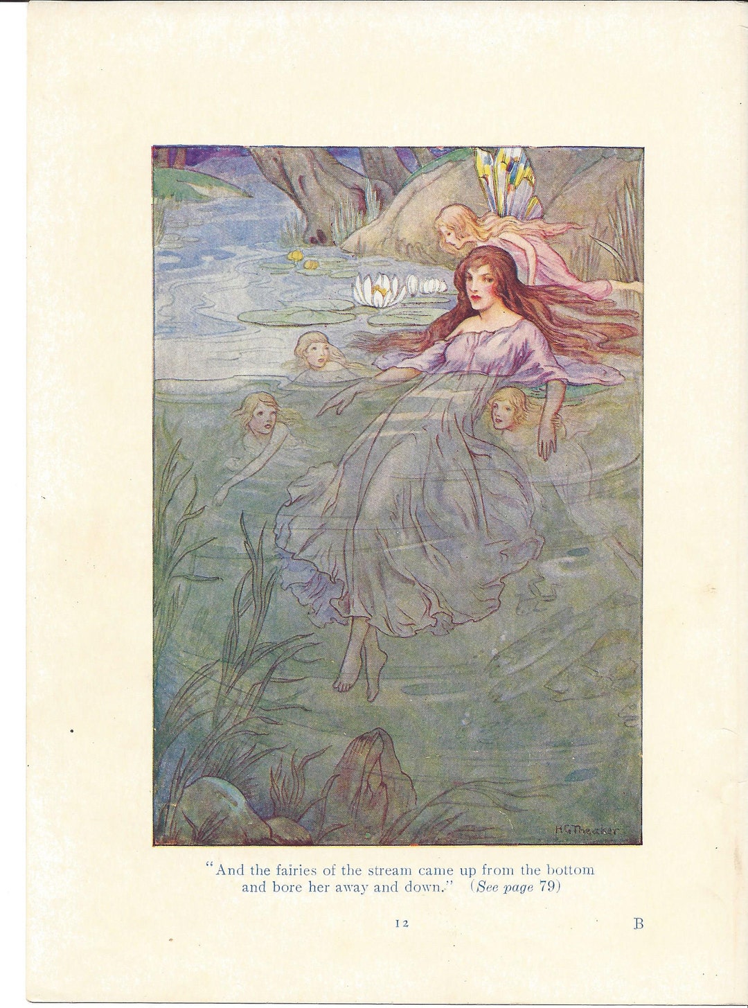 1928 “the Water-babies” Harry G Theaker Original Print – Unique Gift ...