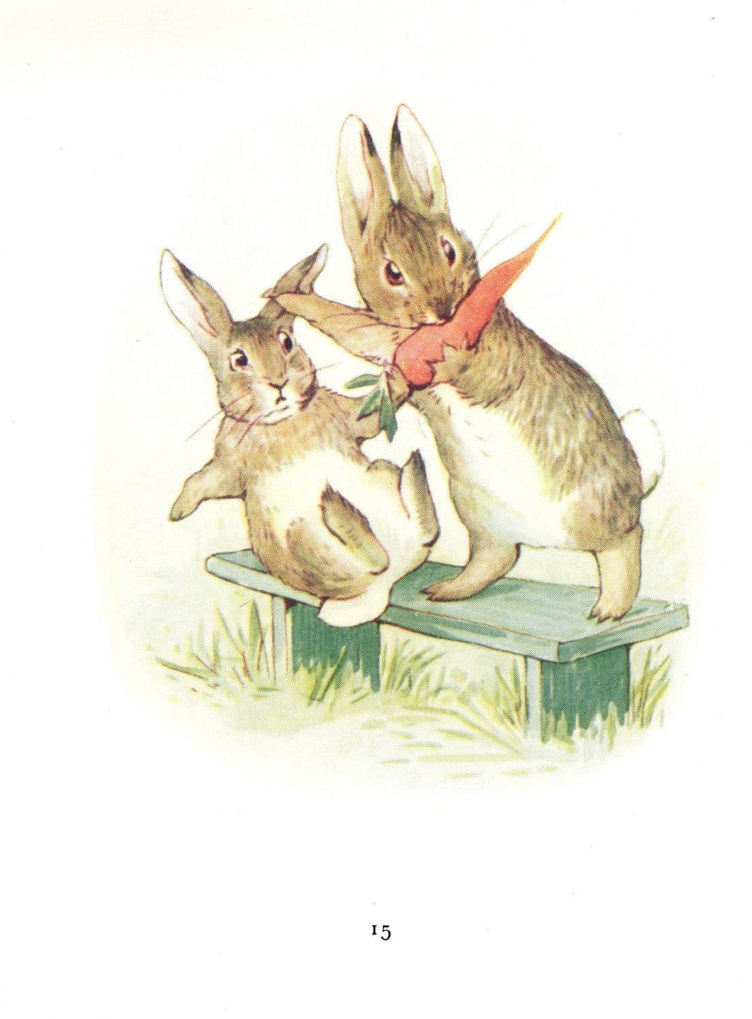 Beatrix Potter's Fierce Bad Rabbit Original 2-sided Print - 1954 ...