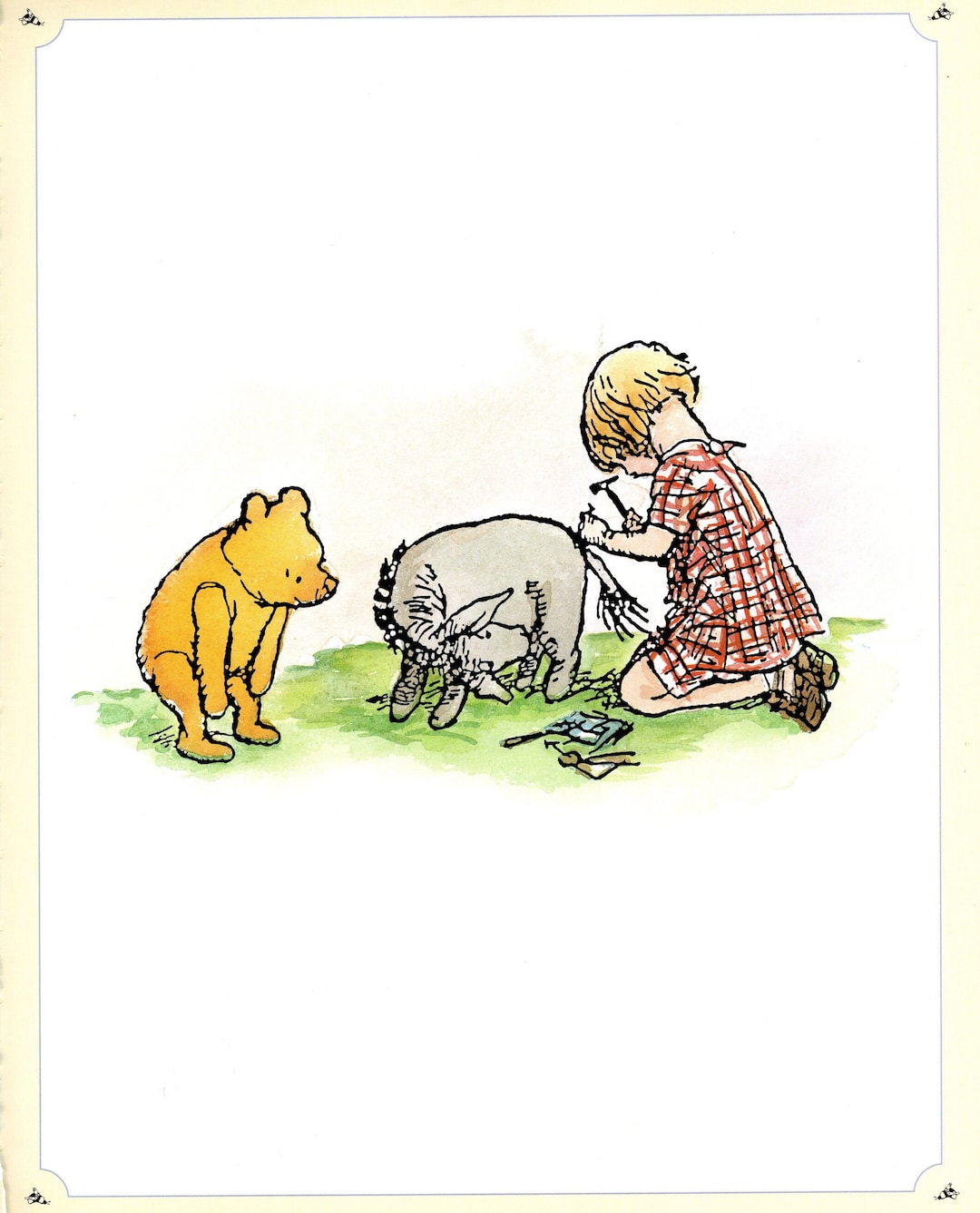 Winnie the Pooh and Friends Original Large Vintage Print - Christopher ...