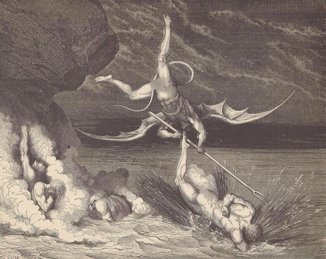 1887 Rare GUSTAVE DORÉ “dante’s Inferno” Original Engraving - Antique ...