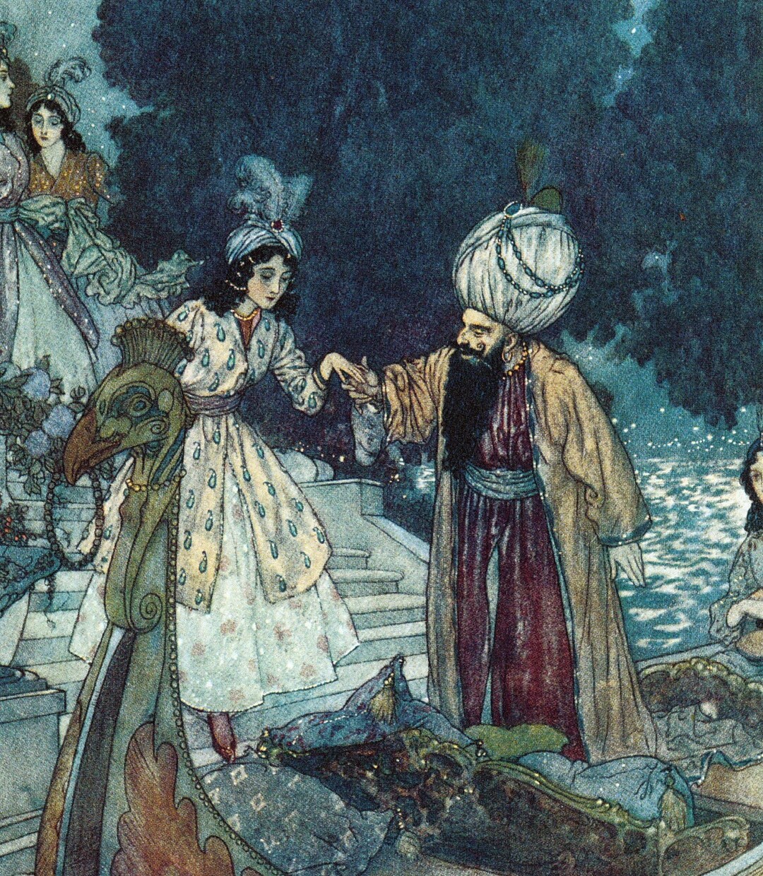 Dulac's Fairy Tales Vintage Print: Blue Beard & Sleeping Beauty - Etsy
