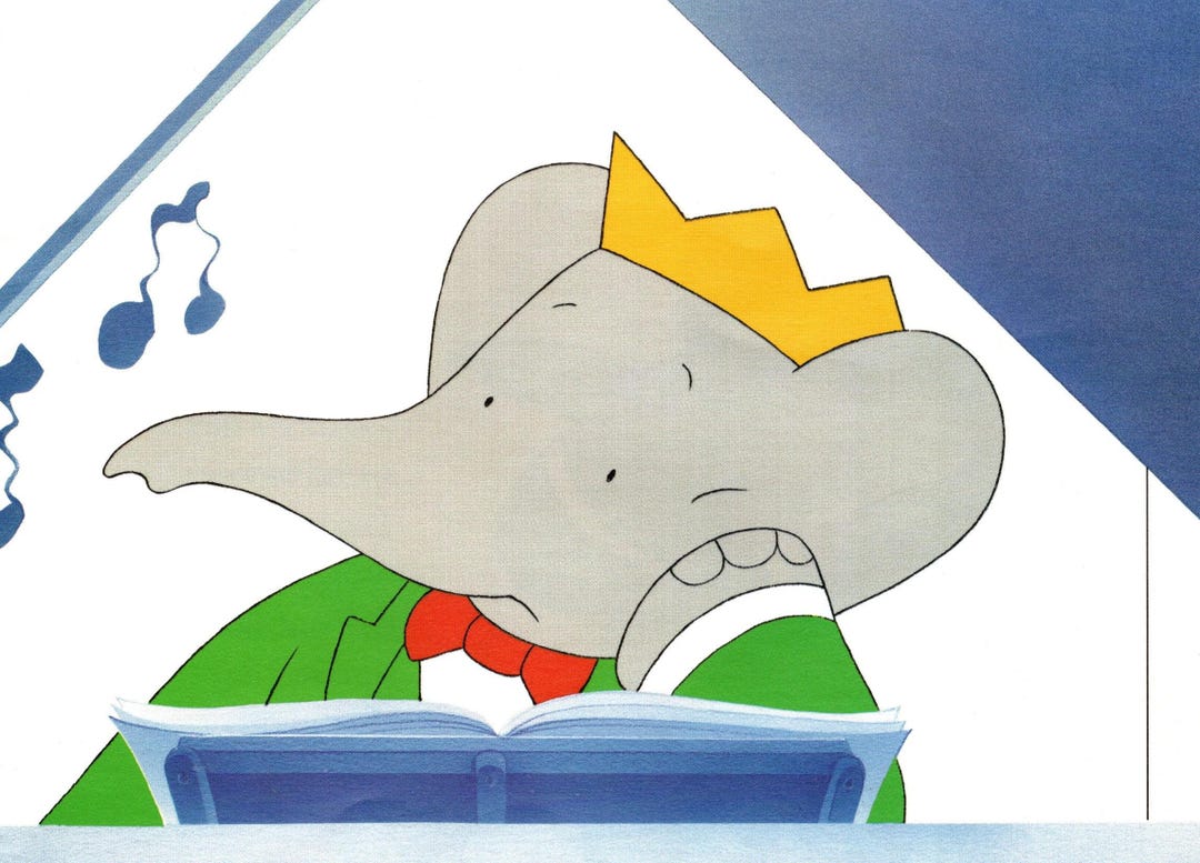 Vintage Babar the Elephant Book Print: Nursery Art Gift - Etsy