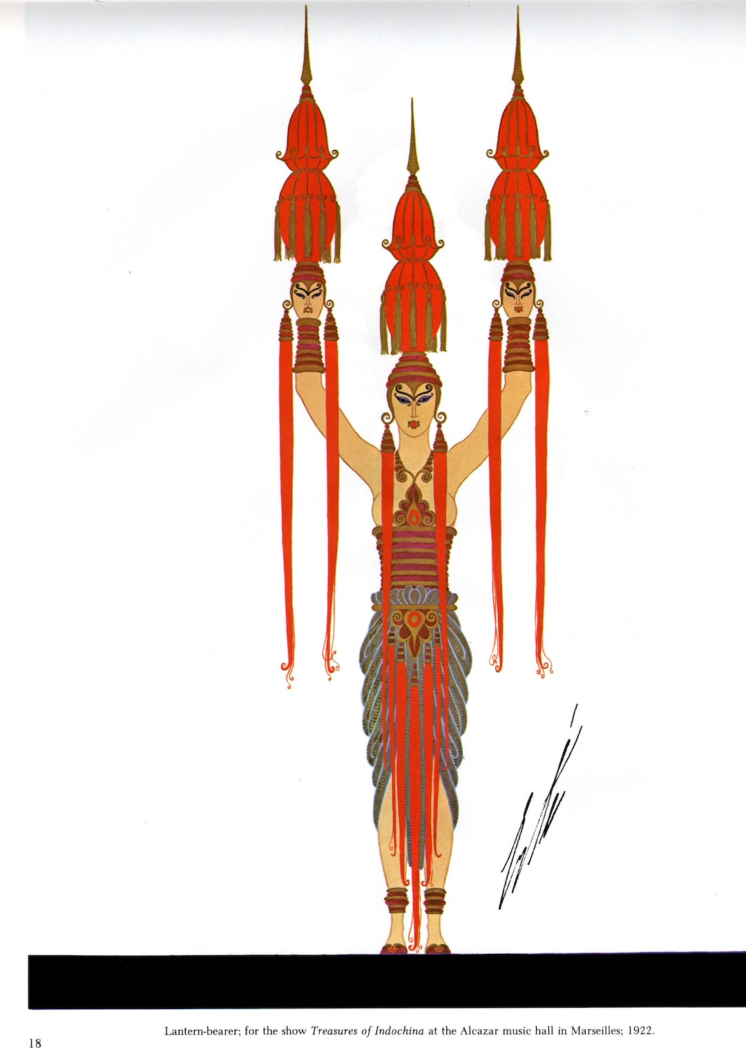 Erté Theatrical Costumes Original Vintage Large 2-sided Print 1911-1975 ...