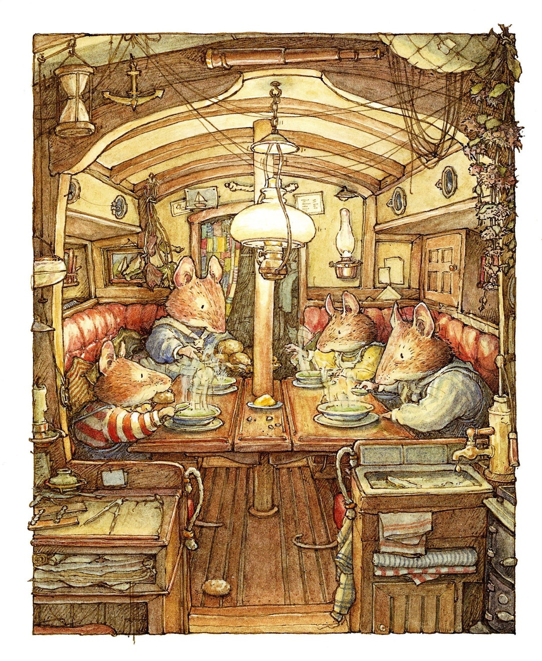 Jill Barklem BRAMBLY HEDGE Tales Original Vintage Print 1998 Cute Mice ...