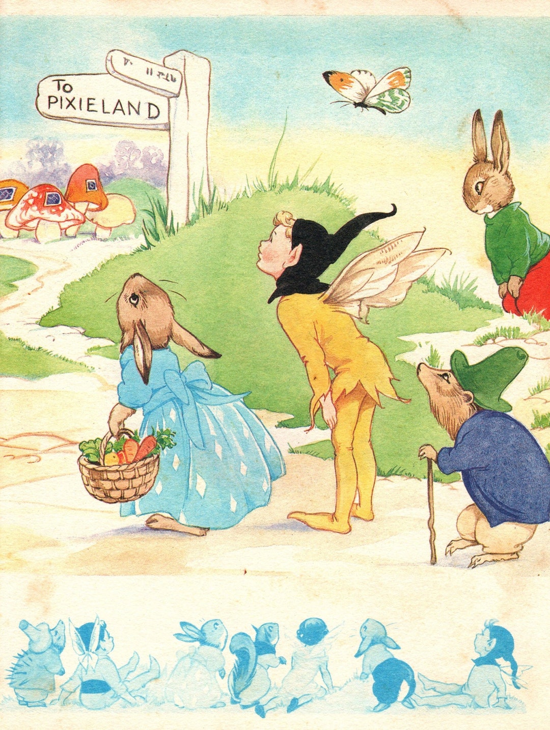 Rene Cloke Original Vintage Print 1960 Nursery Art Childs Room Art Baby ...