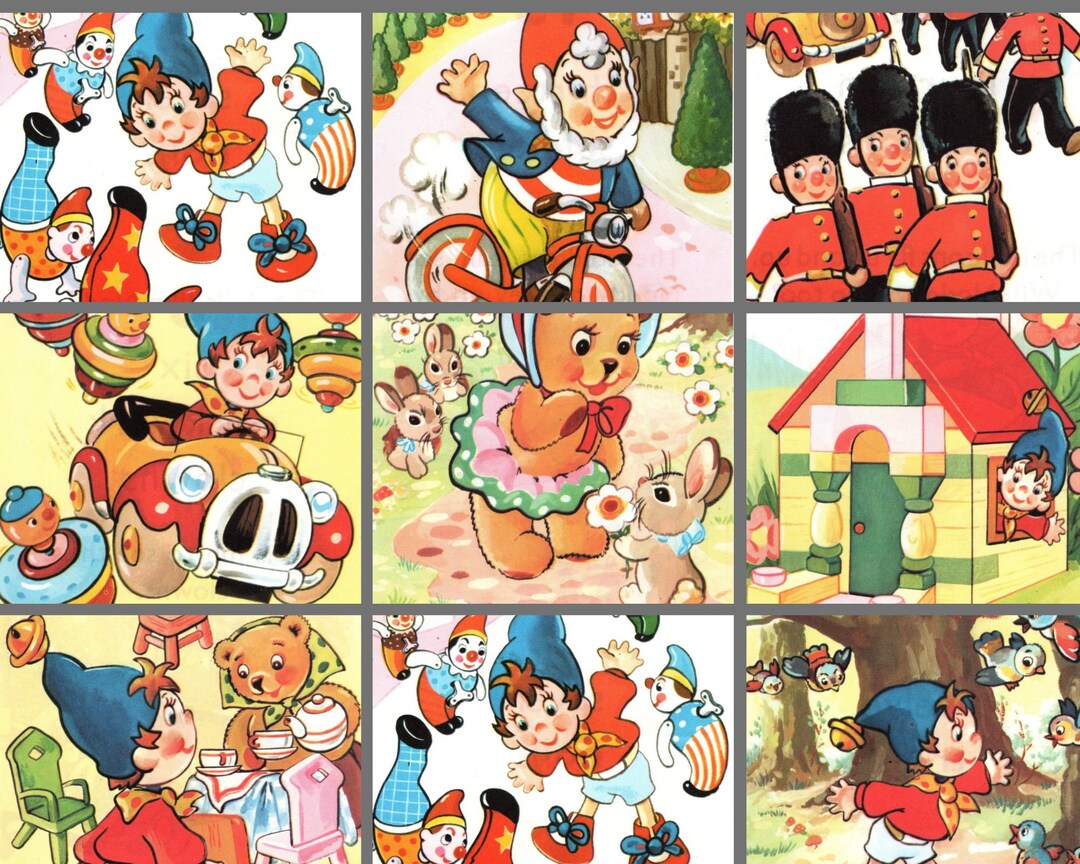 1965 Noddy & Friends Original Vintage Prints Nursery Art Delightful ...