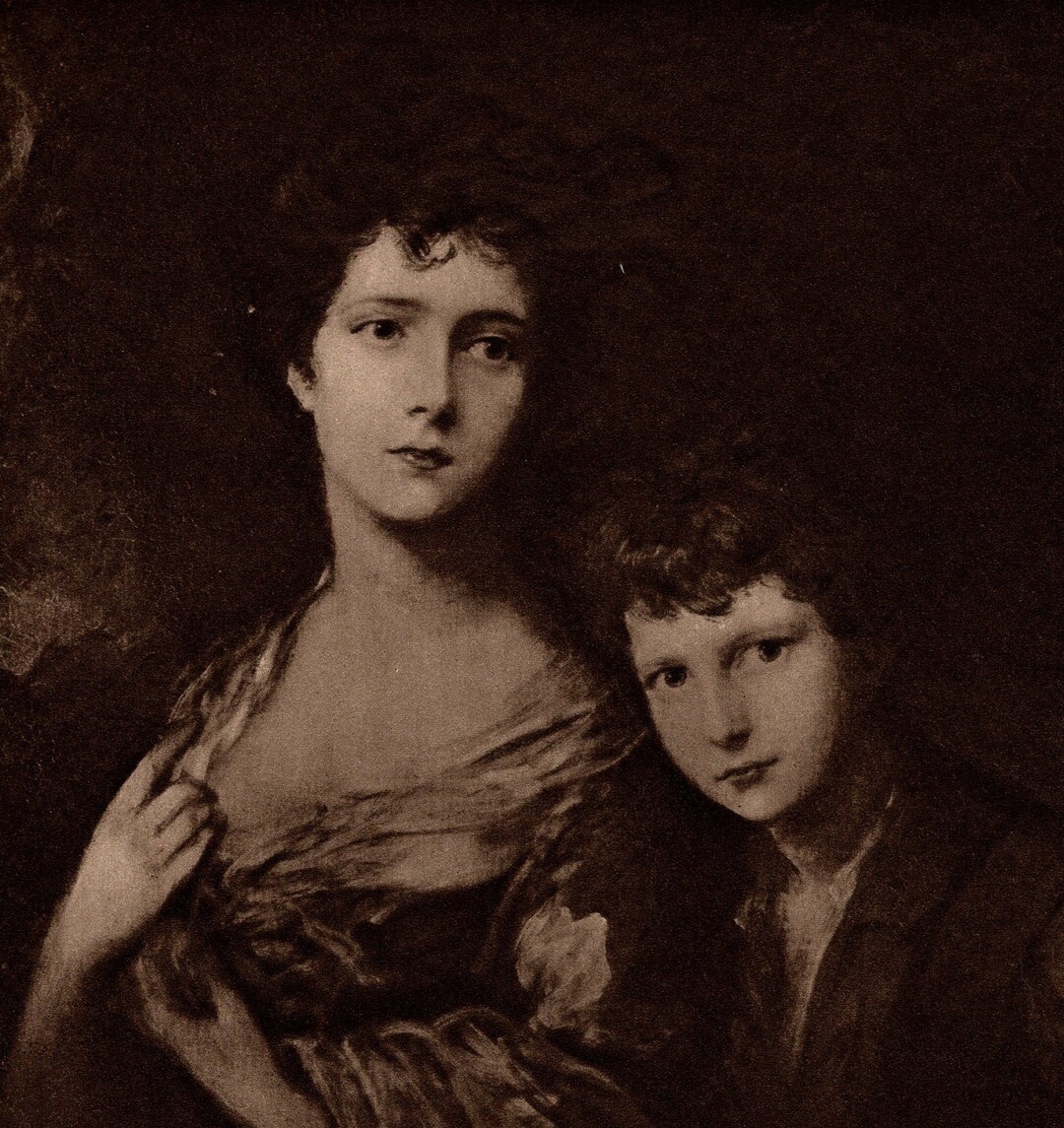 1927 Gainsborough Print: Miss Linley & Her Brother, Antique Gravure - Etsy