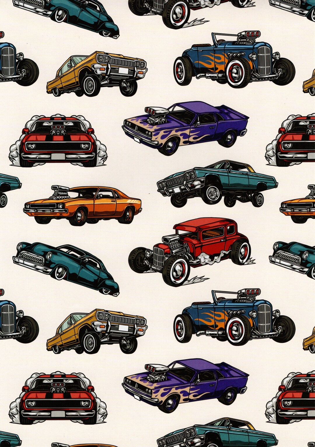 CLASSIC CARS Collection Wrapping Paper X4 - Vintage Wheels - Old School ...