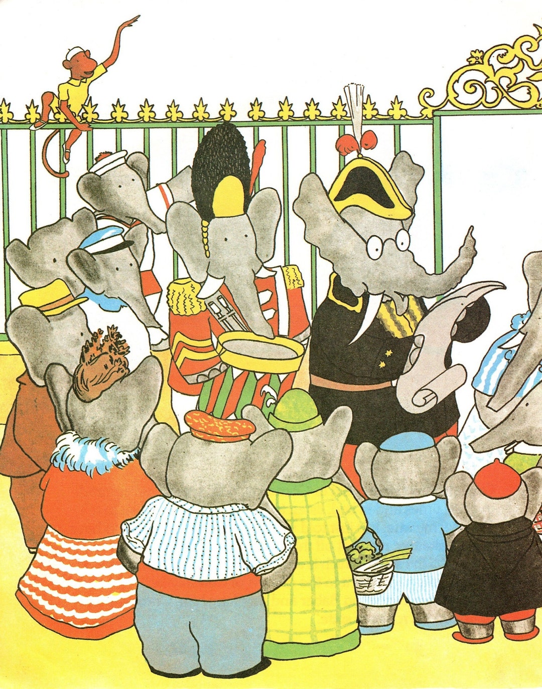 1990 babar at Home Original Vintage Print Nursery Art Childrens Room ...