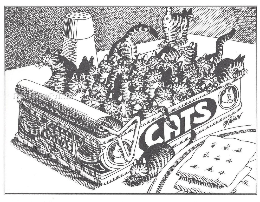 1981 Kliban Original Print Hilarious Cat Art Cat Lovers - Etsy