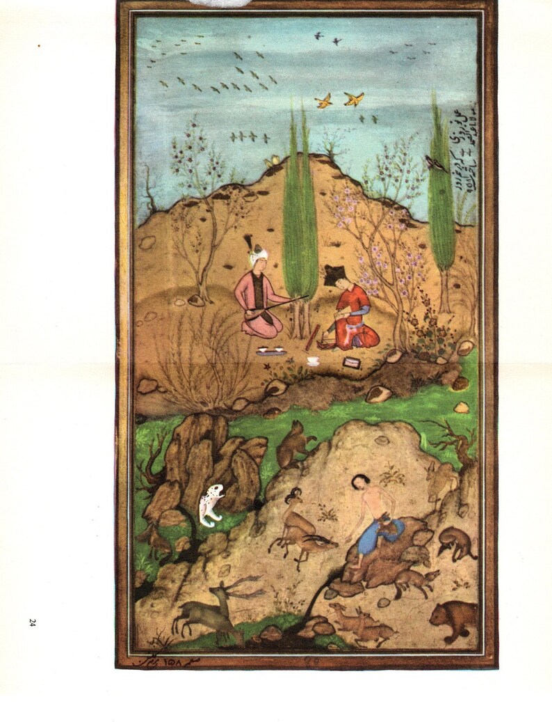 Ancient Persian Painting From Manuscripts Muraqqa Gulshan - Etsy