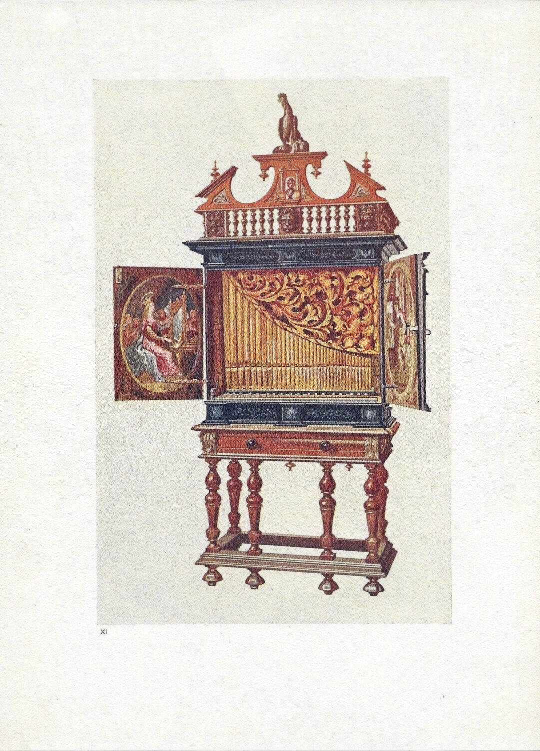 Antique Positive Organ Print – 1921 Music Instrument Lithograph - Etsy