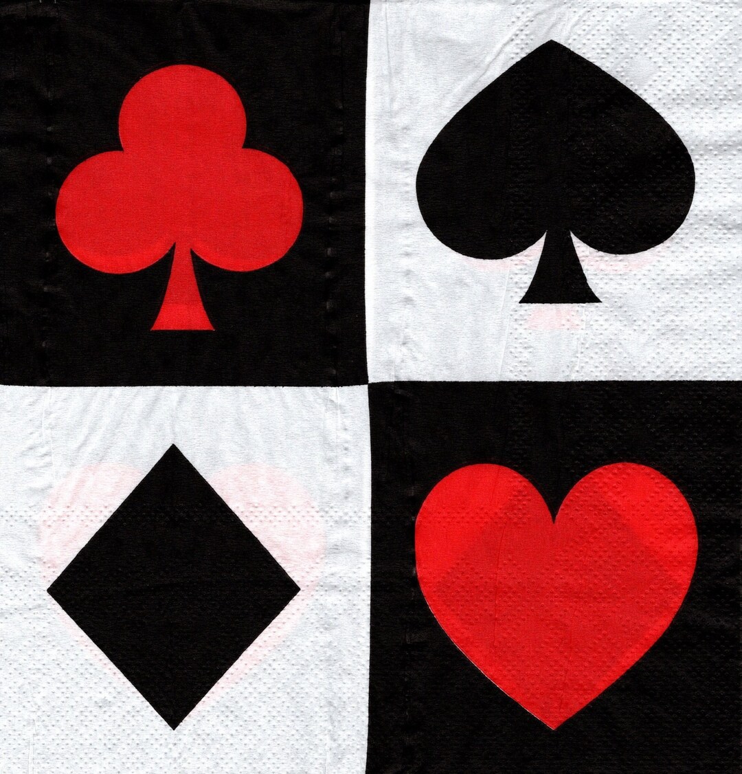 2 Paper Napkins / Serviettes PLAYING CARD SUITS Decoupage, Scrapbooking ...