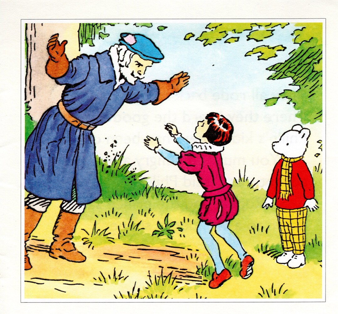 Rupert Bear Original Vintage Print – Nursery Art - Baby Shower ...