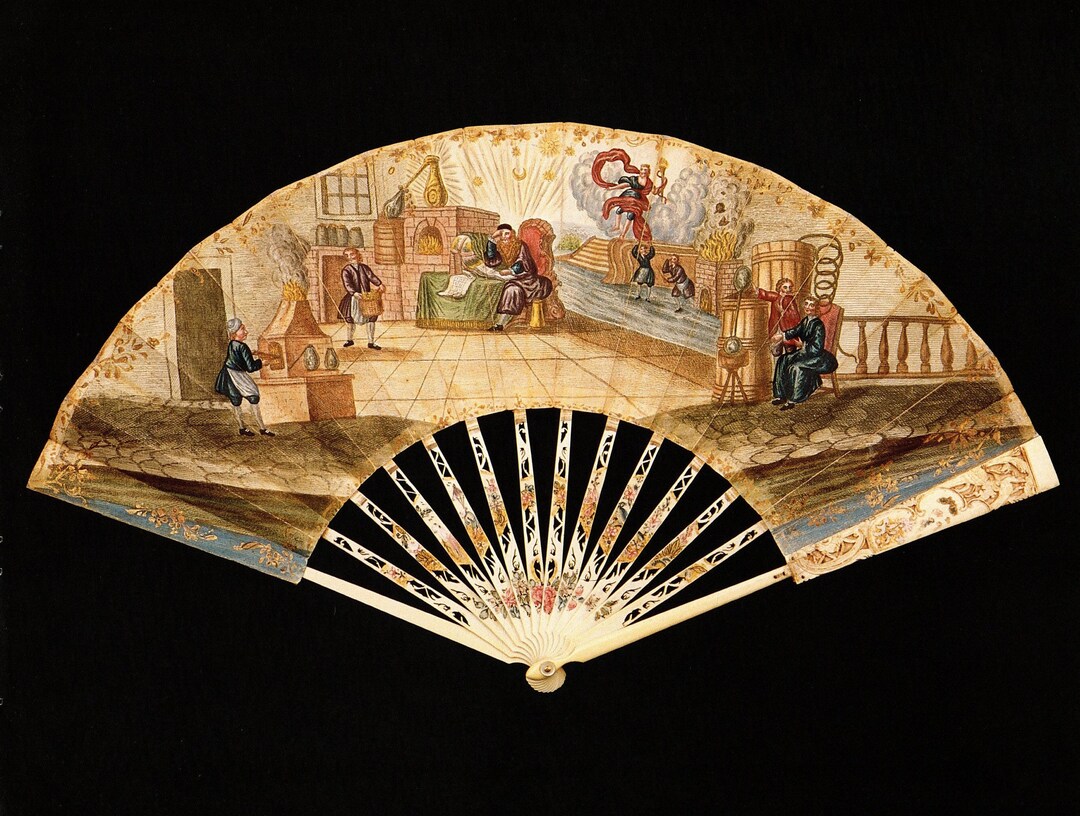 Antique Fan Art Print: "the Alchemist" Historical Decor - Etsy