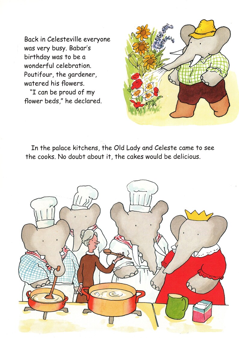 Babar the Elephant's Birthday Surprise Original Large - Etsy