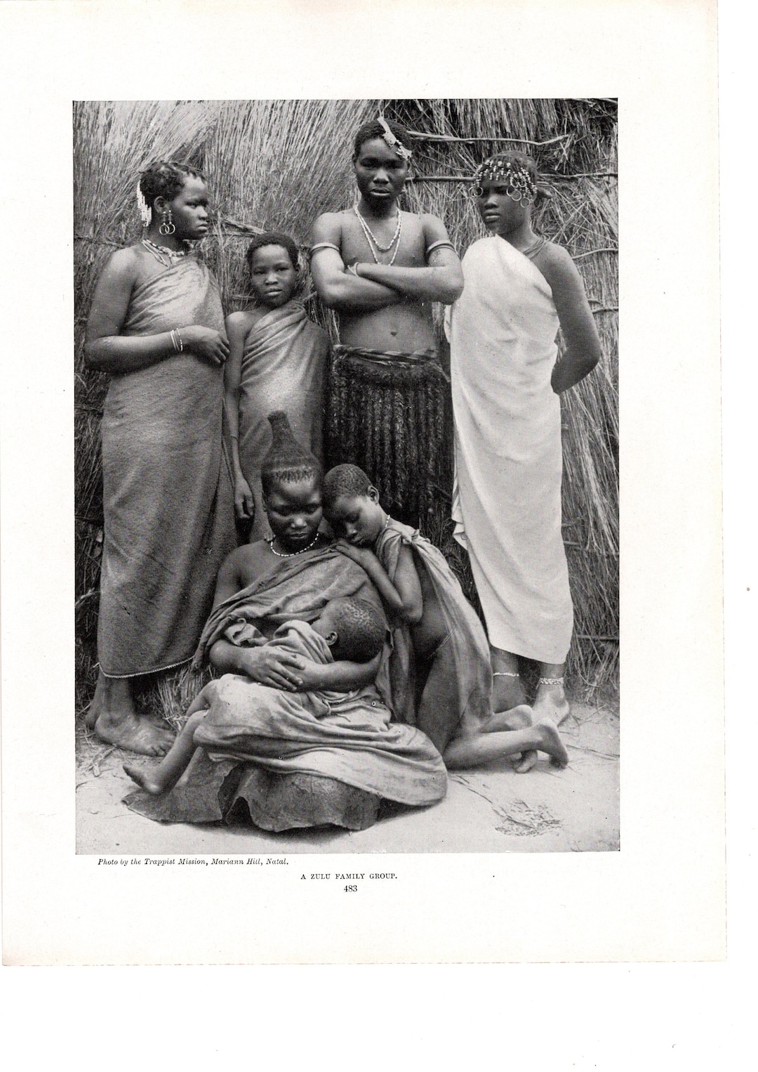 1910 Zulu Family Photo Print: Antique Anthropology Ethnology Decor - Etsy