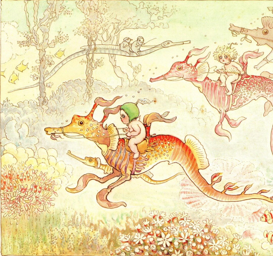 Snugglepot & Cuddlepie Adventures Original Vintage Print May Gibbs ...