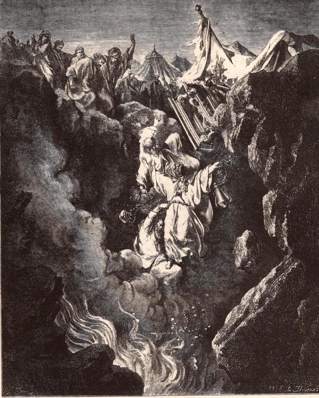 Gustave Doré Vintage Print 'death of Korah, Dathan & Abiram' | Old ...