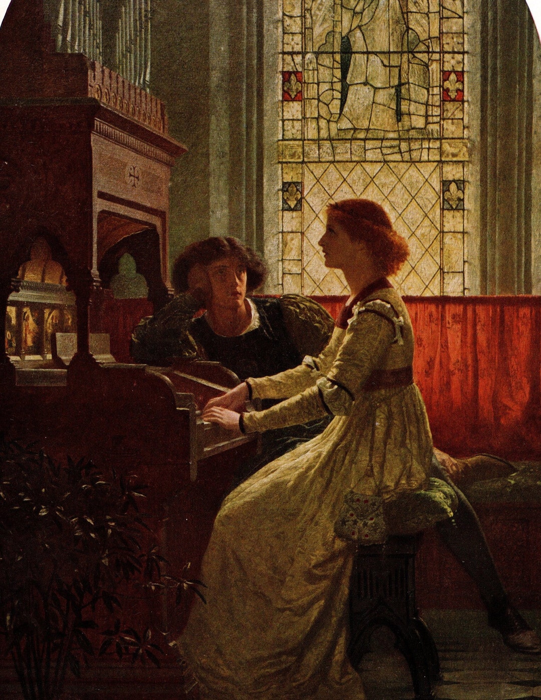 Frank Dicksee harmony Rare 1934 Original Vintage Large Tip-in Print ...