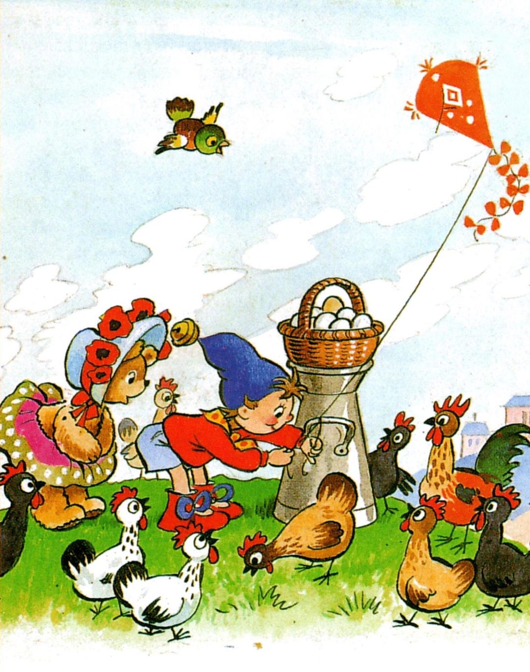 Noddy Original Large Book Print Vintage Nursery & Childrens Room Art ...