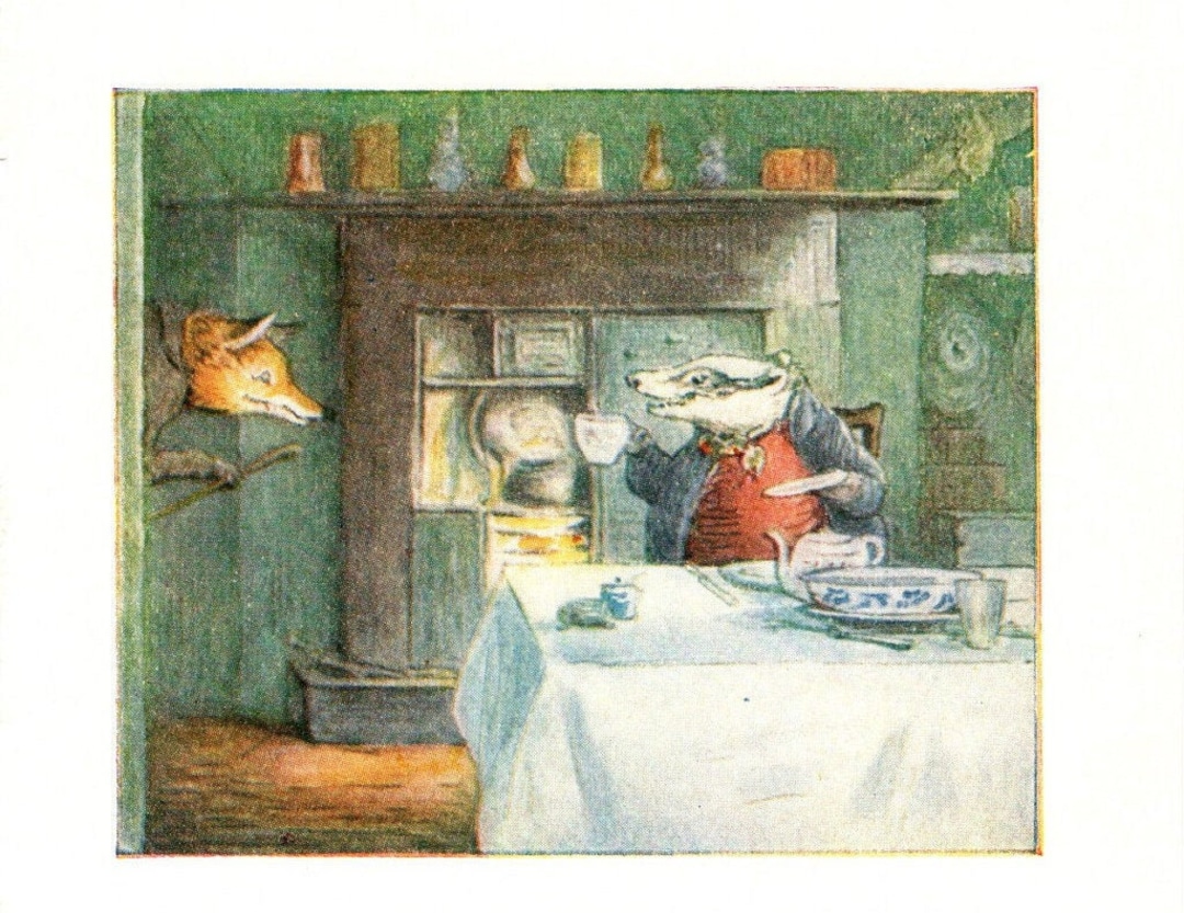 Beatrix Potter Print: Mr. Tod, Badger and Fox, 1985 Nursery Art - Etsy