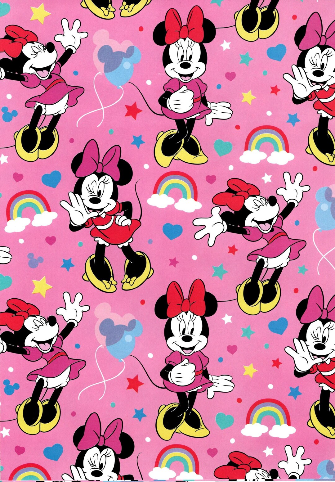 MINNIE MOUSE Wrapping Paper X4 Disney Gift Wrap Birthdays, Decoupage ...
