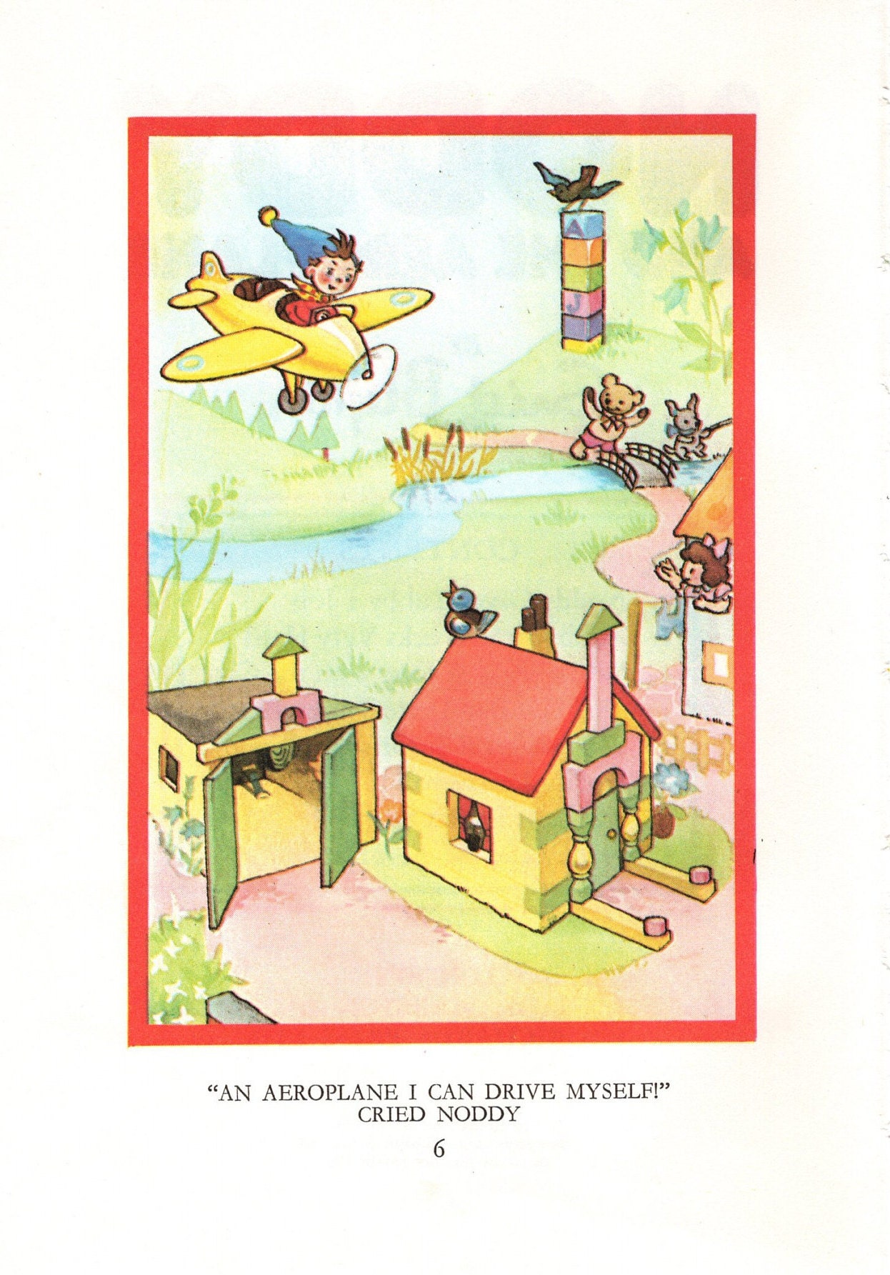 1963 noddy and the Aeroplane Original Vintage Print Baby - Etsy
