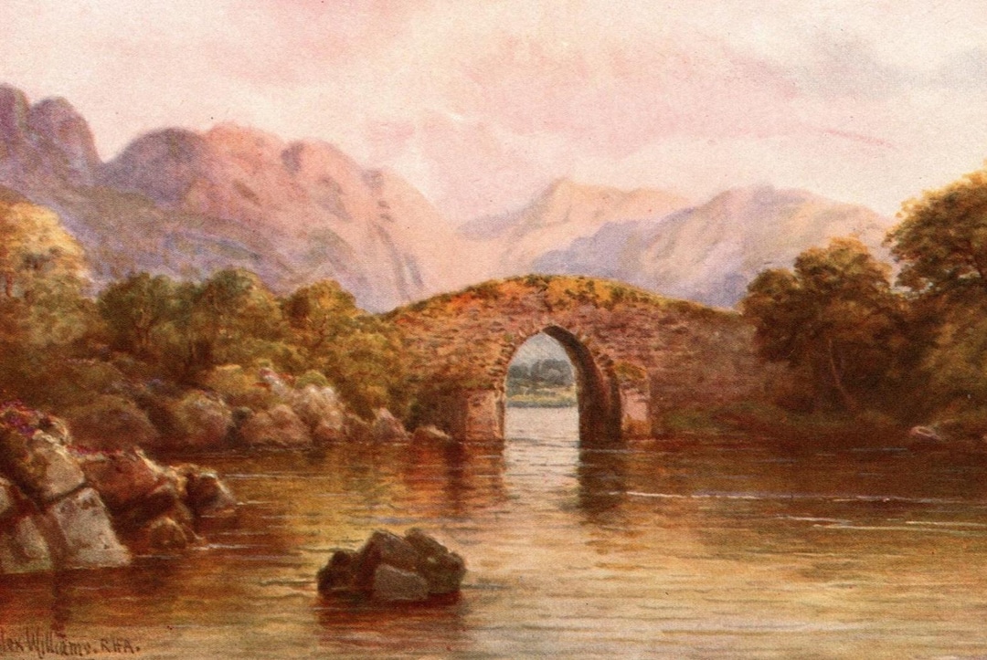1911 Brickeen Bridge Print: Killarney, Ireland Antique Watercolor - Etsy