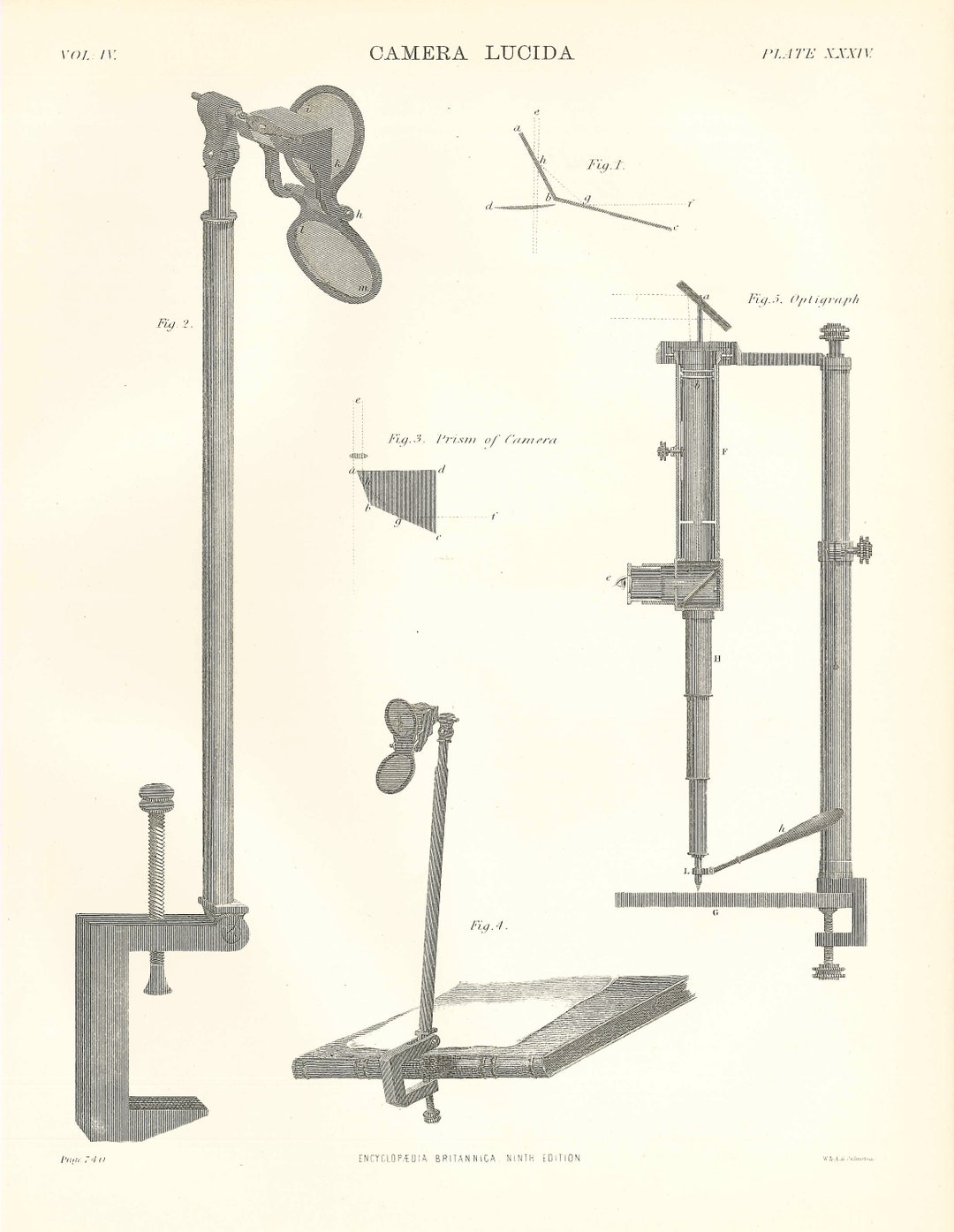 Antique CAMERA LUCIDA Rare Print 1870s Lithograph From 9th - Etsy
