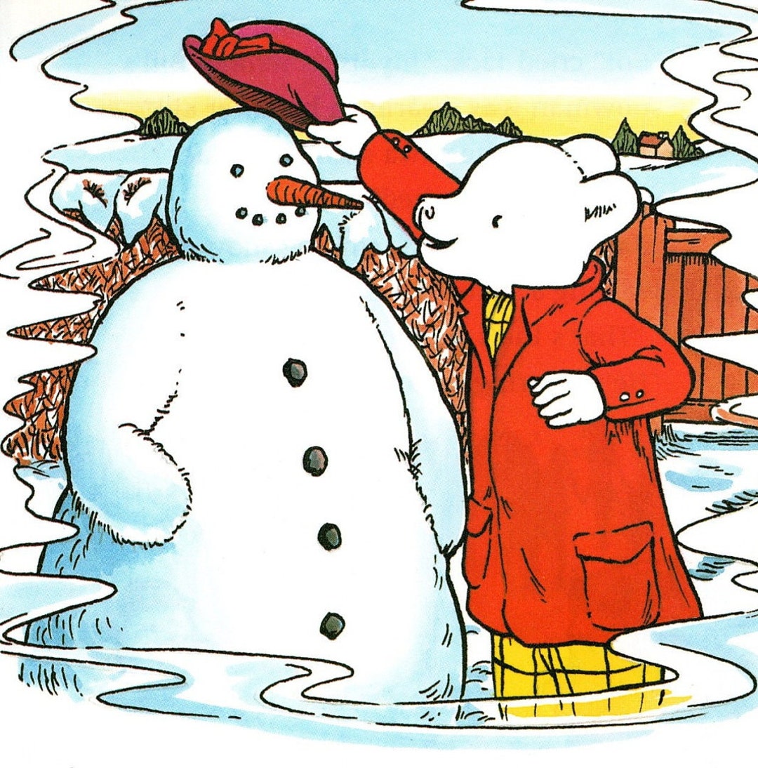 Rupert Bear Print Original Vintage Rupert and the Snowmen Delightful ...