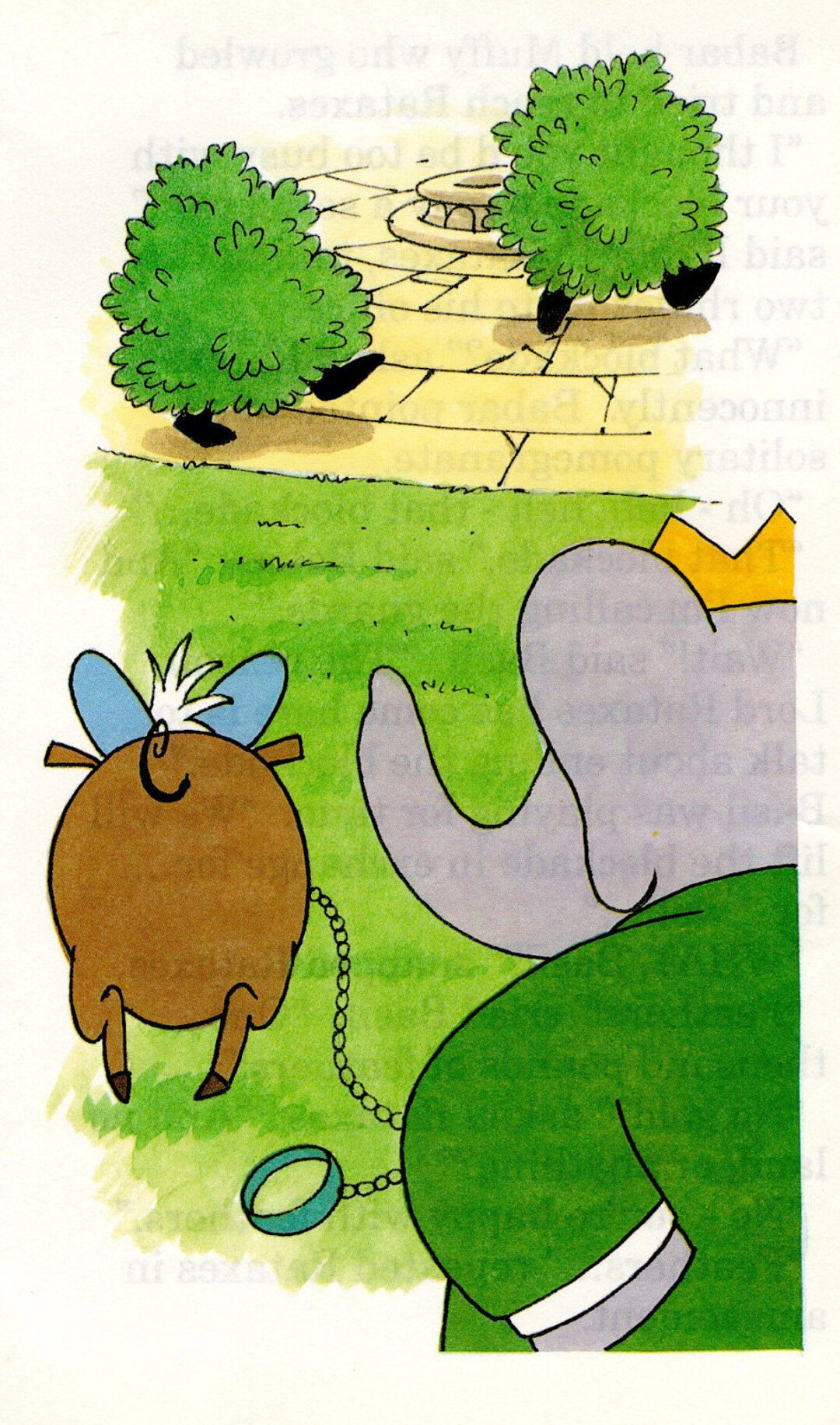 1990 A Pet for Babar Original Vintage Print Nursery Art Baby Shower ...