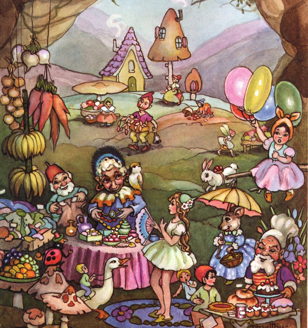 1980 Peg Maltby Original Fairies Vintage Print Cute Australian Bush ...