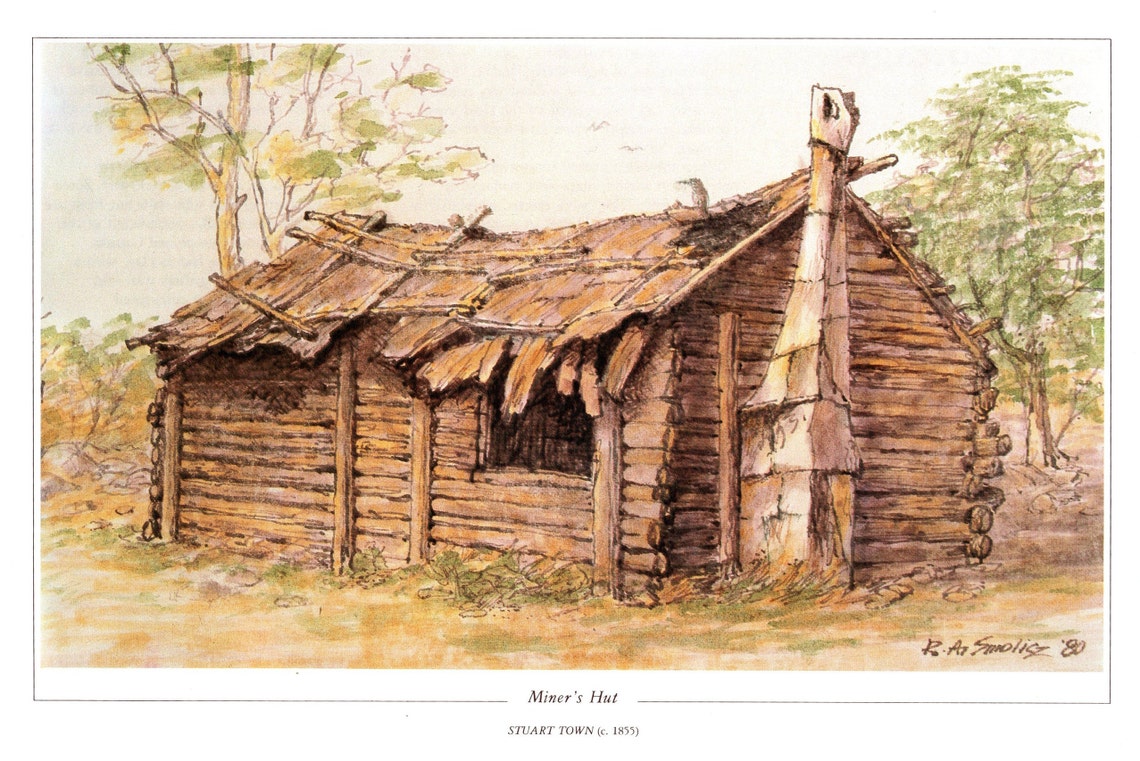 1855 Australian Early Miner's Hut Stuart Town NSW - Etsy