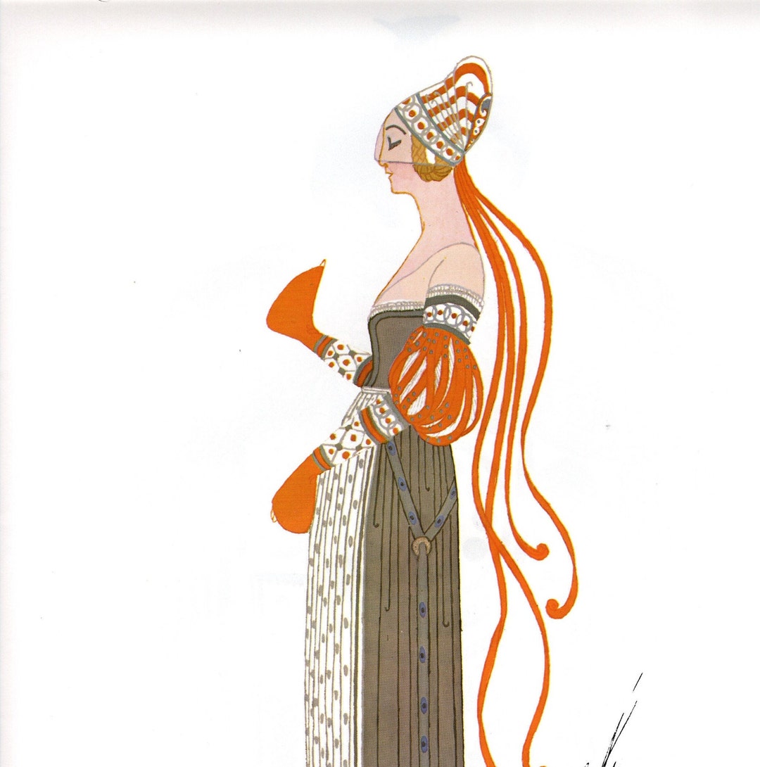 Erté Theatrical Costumes Original Vintage Large 2-sided Print 1911-1975 ...