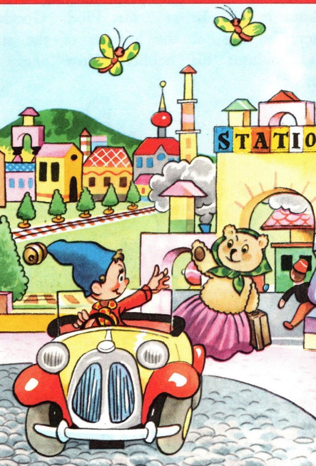 1960 noddy Goes to the Fair Original Vintage Print Baby Shower Birthday ...