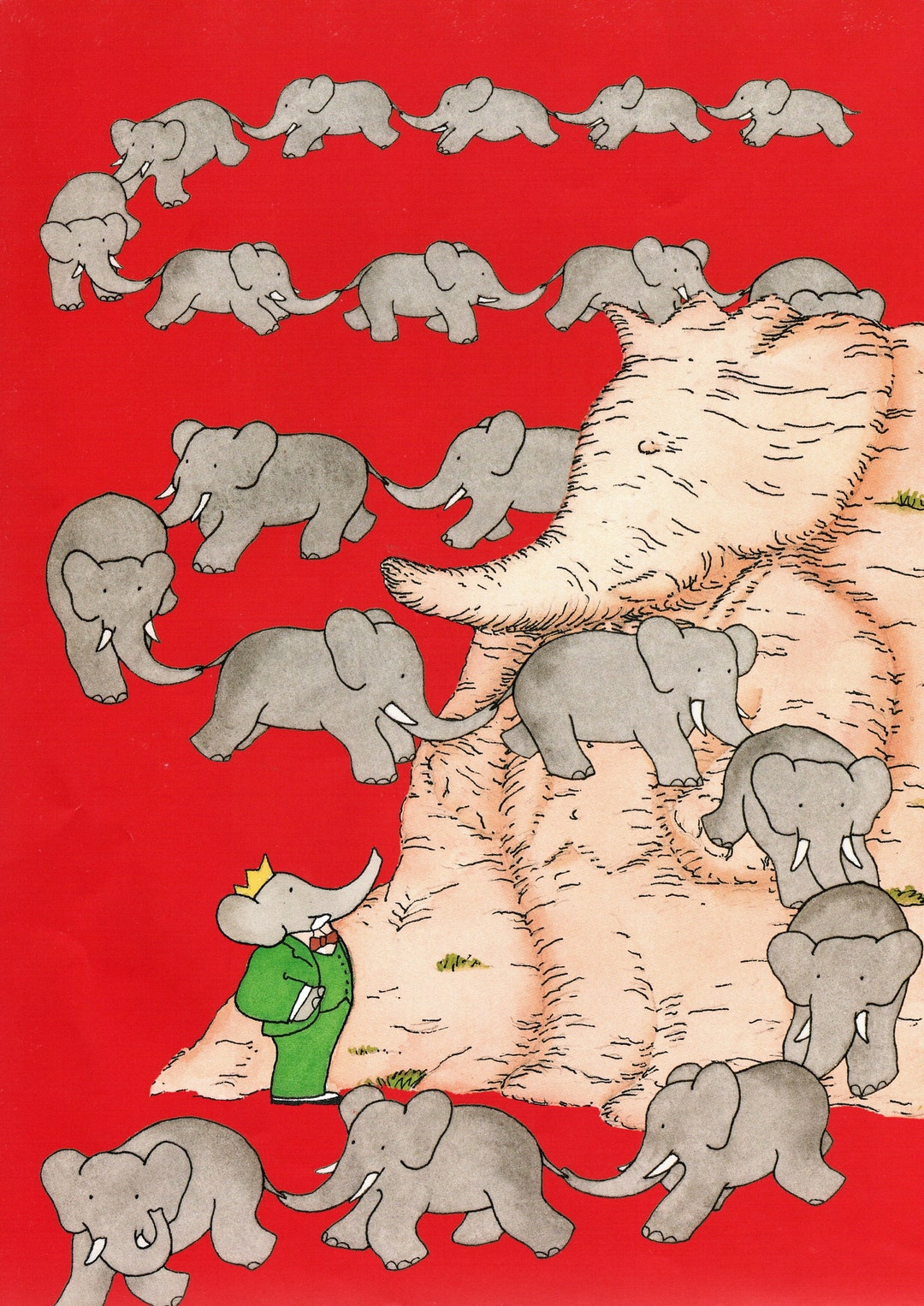 Babar the Elephant's Birthday Surprise Original Large Vintage Print ...