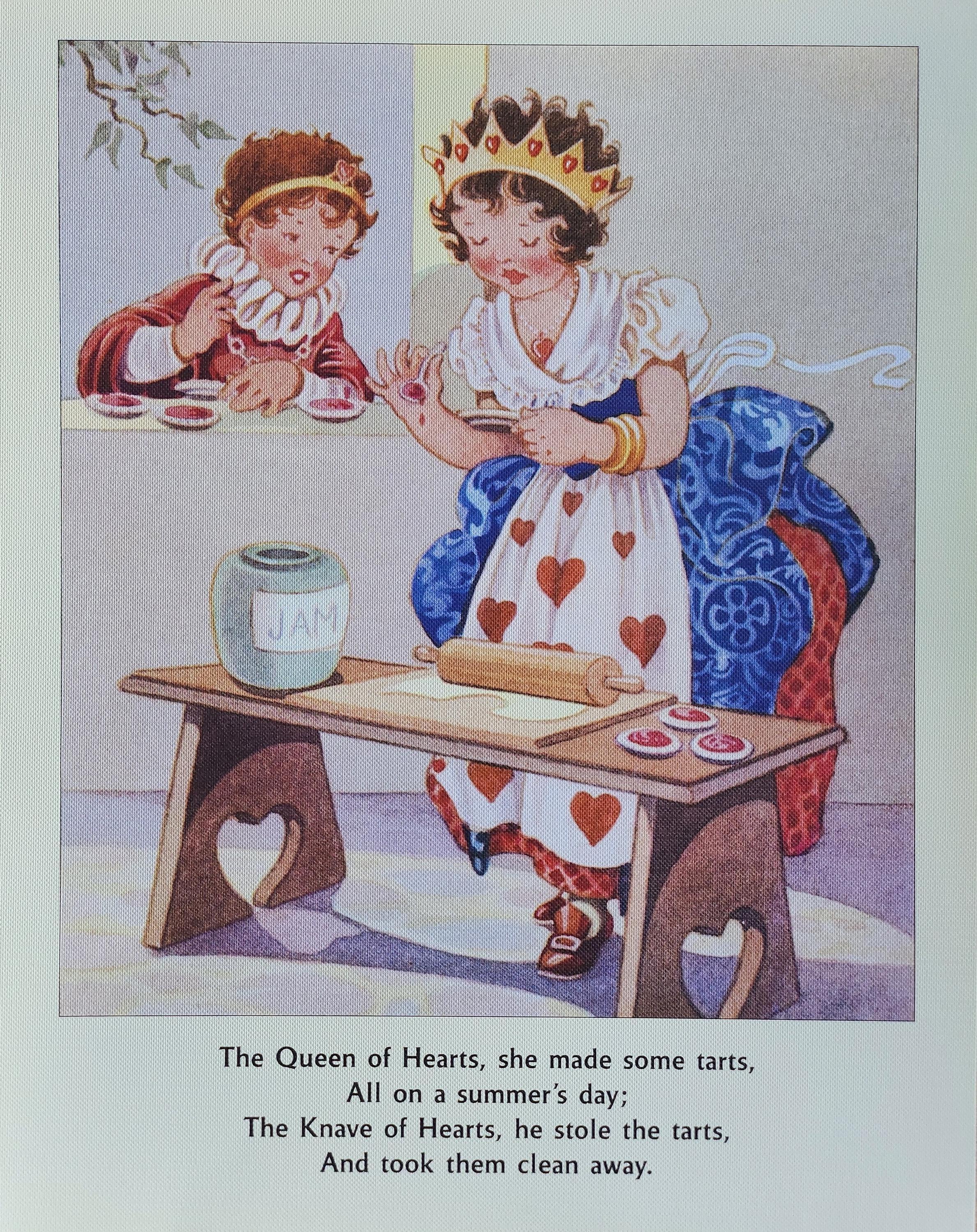 Vintage Nursery Rhyme Poster 'the Queen of Hearts' - Large Classic ...
