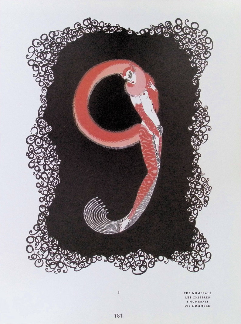 Erté Art Deco Print – "the Numerals - 9" & "queen of Sheba" - Etsy