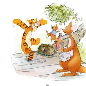 Winnie the Pooh Original Large Book Print - Tigger, Kanga, Roo ...