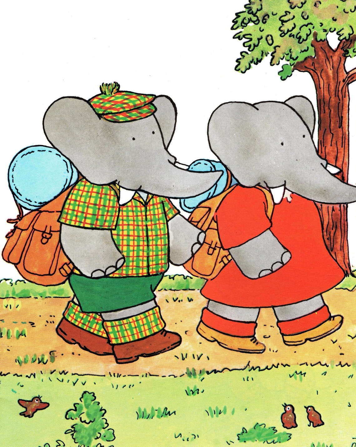 Babar Goes Camping Vintage Print: 1991 Children's Nursery Art - Etsy