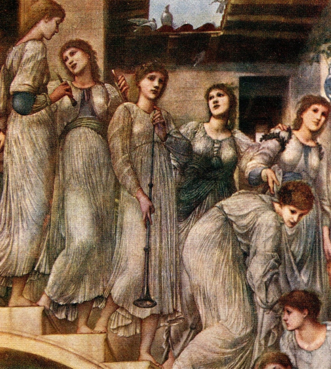 Edward Burne-jones 'the Golden Stairs' Antique Print - 1910 First ...